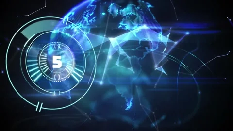 Animation of countdown over round scanne... | Stock Video | Pond5