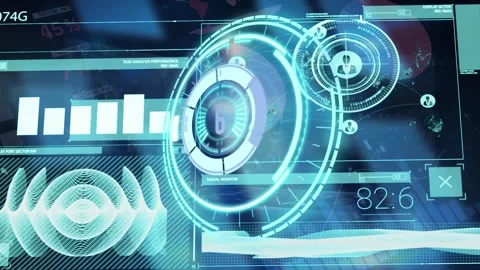 Animation of countdown over round scanne... | Stock Video | Pond5