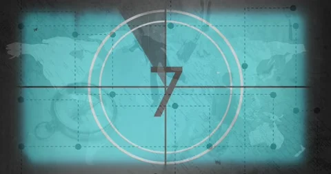 Animation of countdown over world map | Stock Video | Pond5