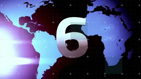 Animation of countdown over world map an... | Stock Video | Pond5