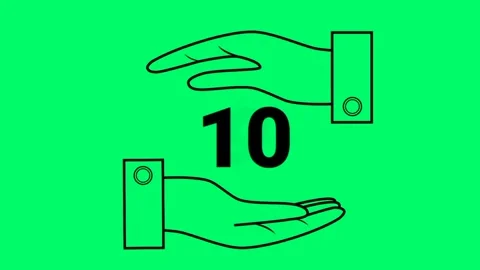 Animation of a countdown of ten in the m... | Stock Video | Pond5