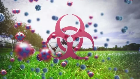 Animation of covid 19 cells flying over ... | Stock Video | Pond5