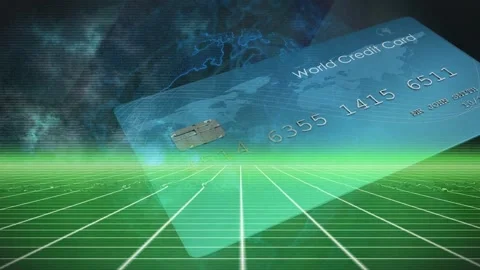 Animation of credit card over grid and w... | Stock Video | Pond5