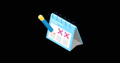 Animation of cross and check schedule in... | Stock Video | Pond5