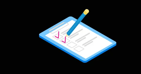 Animation of cross and tick data on form... | Stock Video | Pond5