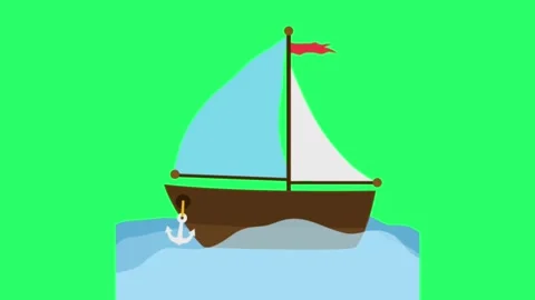 Animation cruise ship on green backgroun... | Stock Video | Pond5