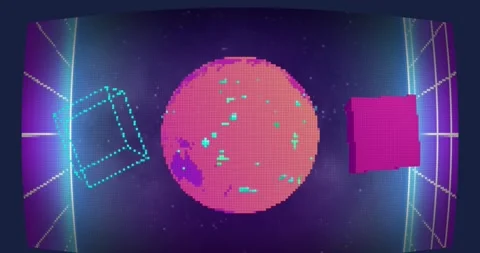 Animation of cube shapes and globe spinn... | Stock Video | Pond5