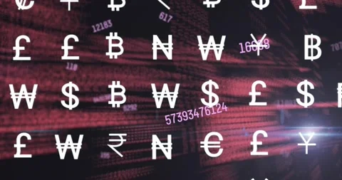 Animation of currency symbols with chang... | Stock Video | Pond5
