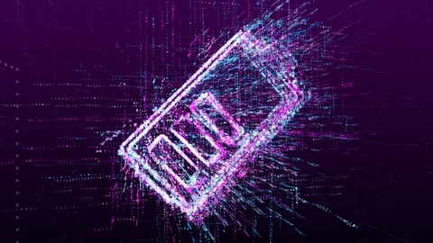 Animation of a current energy sign, virt... | Stock Video | Pond5