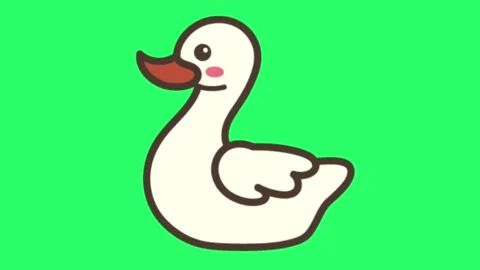 Animation cute duck toy on green screen. | Stock Video | Pond5