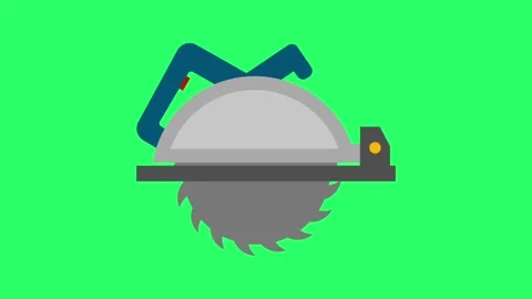 Animation cutting machin isolate on gree... | Stock Video | Pond5