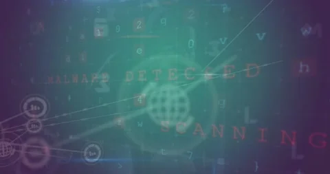 Animation of cyber attack data processin... | Stock Video | Pond5