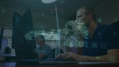 Animation of cyber attack warning over s... | Stock Video | Pond5