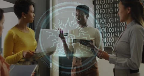 Animation of cyber security text and sec... | Stock Video | Pond5