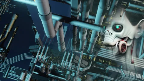 Animation of cyborg angel of death flapp... | Stock Video | Pond5