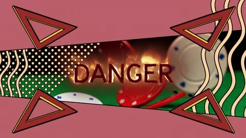 Animation of danger text and shapes over... | Stock Video | Pond5