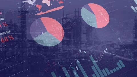 Animation of data with bar graph, charts... | Stock Video | Pond5