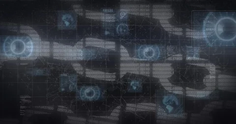 Animation of data on digital screens mov... | Stock Video | Pond5