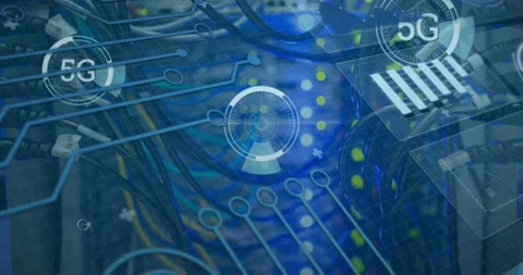 Animation of data processing and 5g over... | Stock Video | Pond5