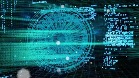 Animation of data processing and binary ... | Stock Video | Pond5