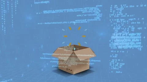Animation of data processing and box ope... | Stock Video | Pond5