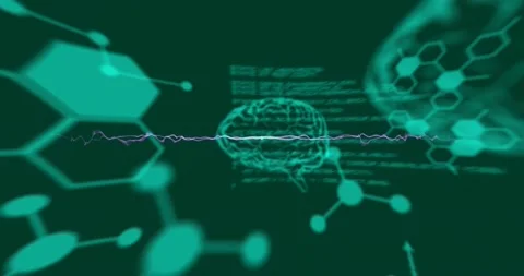 Animation of data processing and brains ... | Stock Video | Pond5