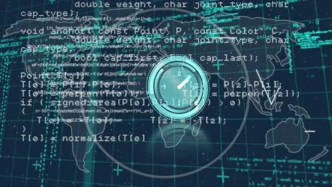 Animation of data processing and clock o... | Stock Video | Pond5