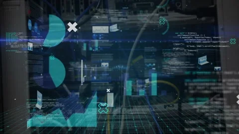 Animation of data processing and diagram... | Stock Video | Pond5