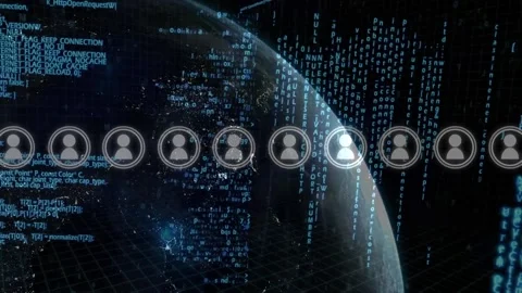 Animation of data processing and digital... | Stock Video | Pond5