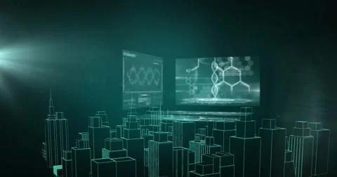 Animation of data processing and light t... | Stock Video | Pond5
