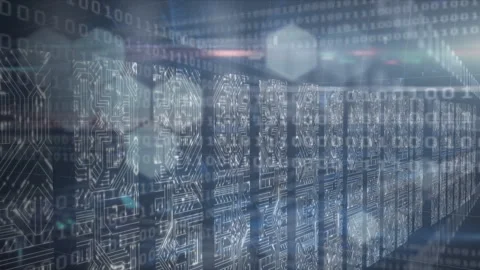 Animation of data processing and network... | Stock Video | Pond5