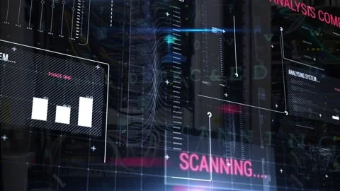 Animation of data processing and scannin... | Stock Video | Pond5