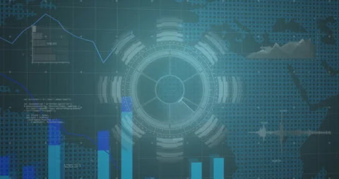 Animation of data processing and scope s... | Stock Video | Pond5