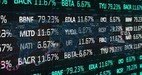 Animation of data processing and stock m... | Stock Video | Pond5