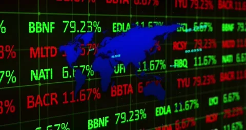 Animation of data processing and stock m... | Stock Video | Pond5