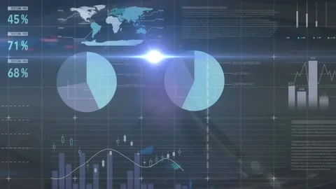 Animation of data processing and world m... | Stock Video | Pond5