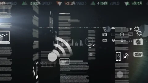 Animation of data processing in black ba... | Stock Video | Pond5