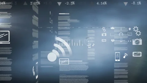 Animation of data processing in blue bac... | Stock Video | Pond5