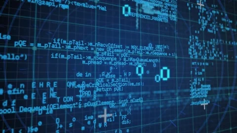 Animation of data processing on blue bac... | Stock Video | Pond5