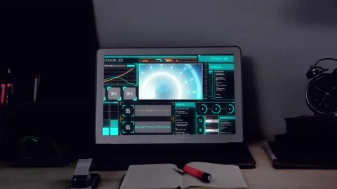 Animation of data processing on computer... | Stock Video | Pond5