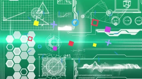 Animation of data processing on green ba... | Stock Video | Pond5