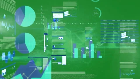 Animation of data processing on green ba... | Stock Video | Pond5
