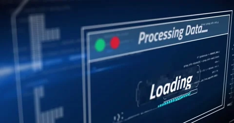 Animation of data processing with loadin... | Stock Video | Pond5