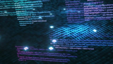 Animation of data processing over blue m... | Stock Video | Pond5