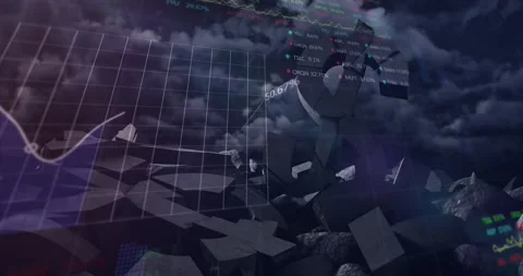 Animation of data processing over broken... | Stock Video | Pond5