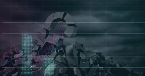 Animation of data processing over broken... | Stock Video | Pond5