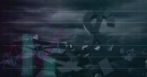 Animation of data processing over broken... | Stock Video | Pond5