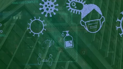 Animation of data processing over buildi... | Stock Video | Pond5