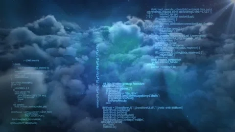 Animation of data processing over clouds... | Stock Video | Pond5