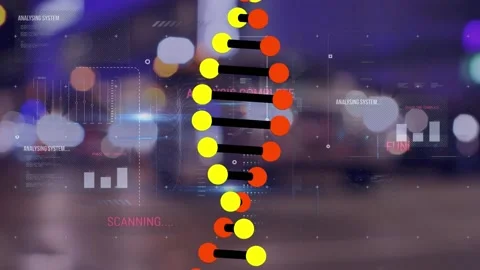 Animation of data processing over dna st... | Stock Video | Pond5